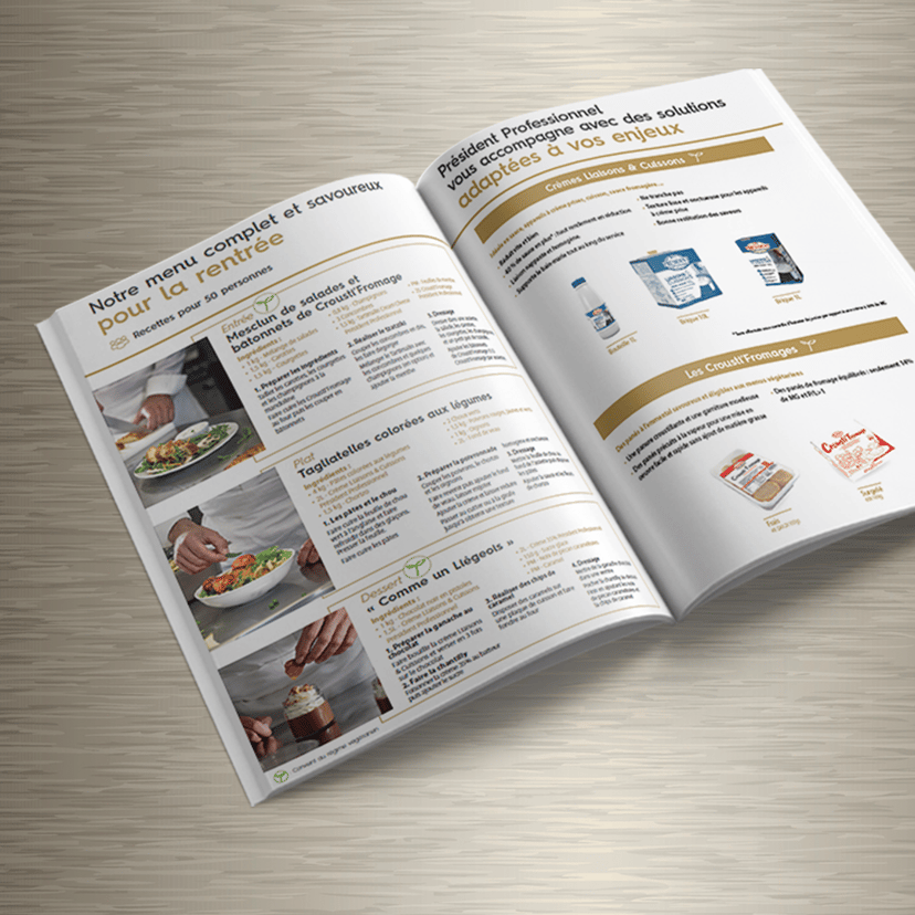 La plaquette d'inspiration menu pour la restauration d'entreprise